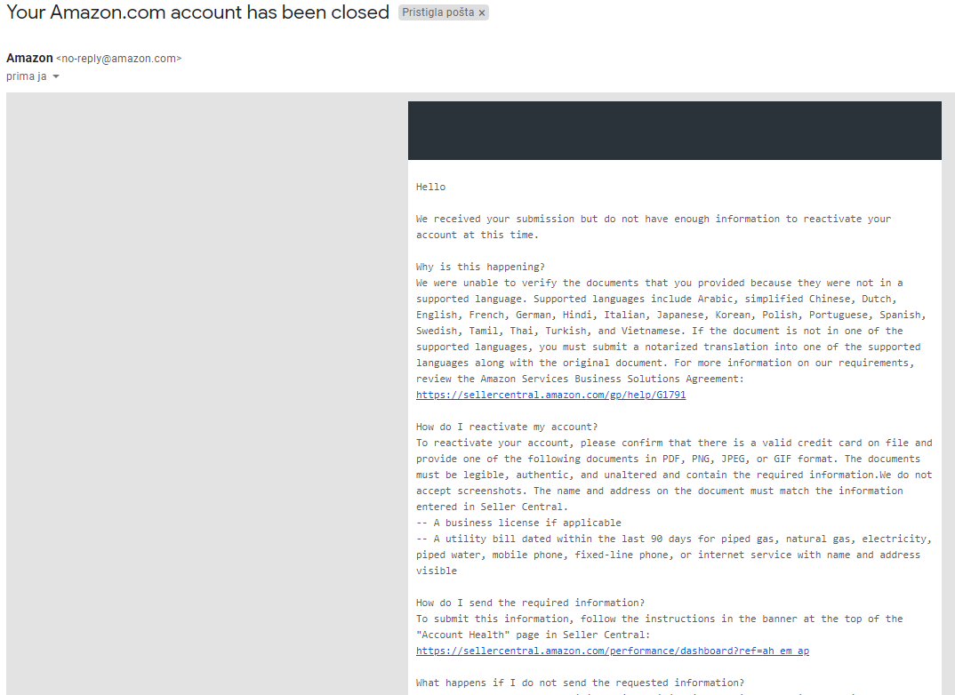 Account suspension-Section 3