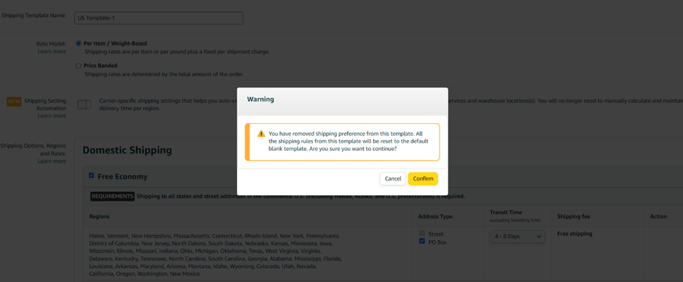 Shipping Templates 1.01, how to fill a Shipping Template step-by-step