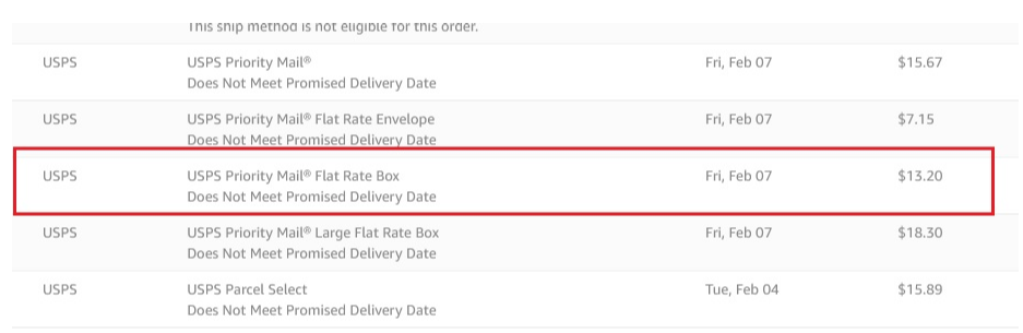 Does Not Meet Promised Delivery Date